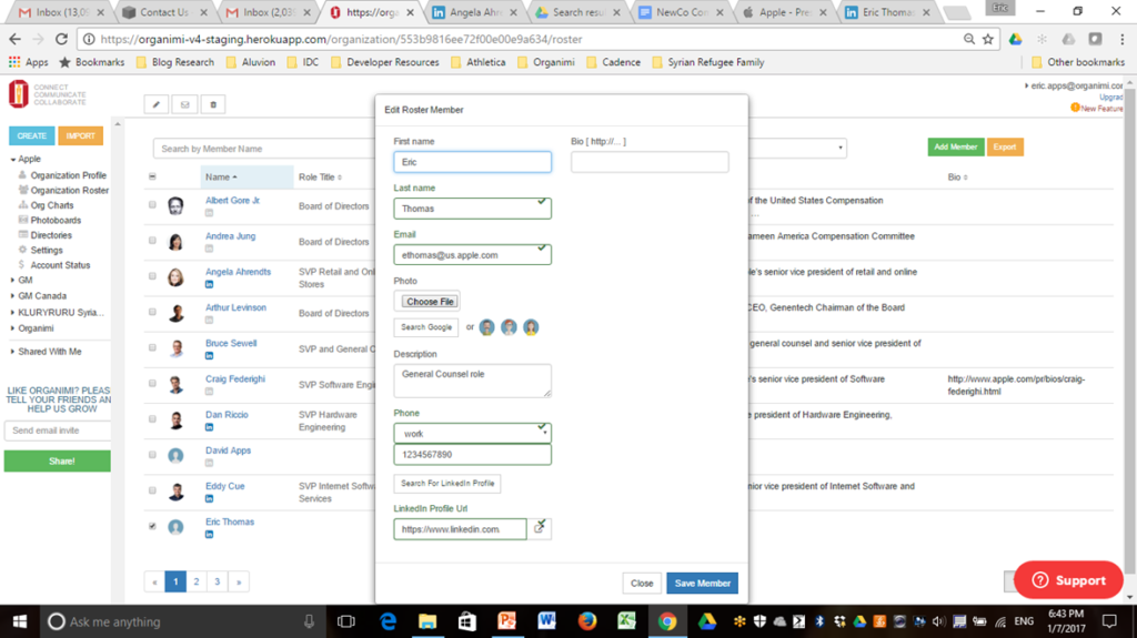 Connecting LinkedIn And G Suite Apps with Organimi Org Charts