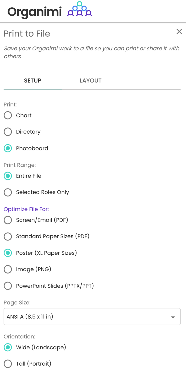 Organimi Feature Spotlight: Printing Your Org Chart